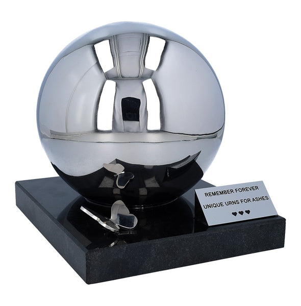 One-of-a-kind premium Adult Cremation Urn, Stainless Steel Sphere Urn ...
