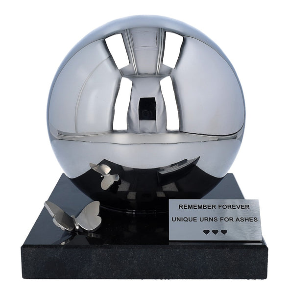 One-of-a-kind premium Adult Cremation Urn, Stainless Steel Sphere Urn ...