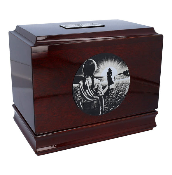 Wooden Cremation Casket Funeral Ashes Urn, High Gloss memorial (WU58 ...