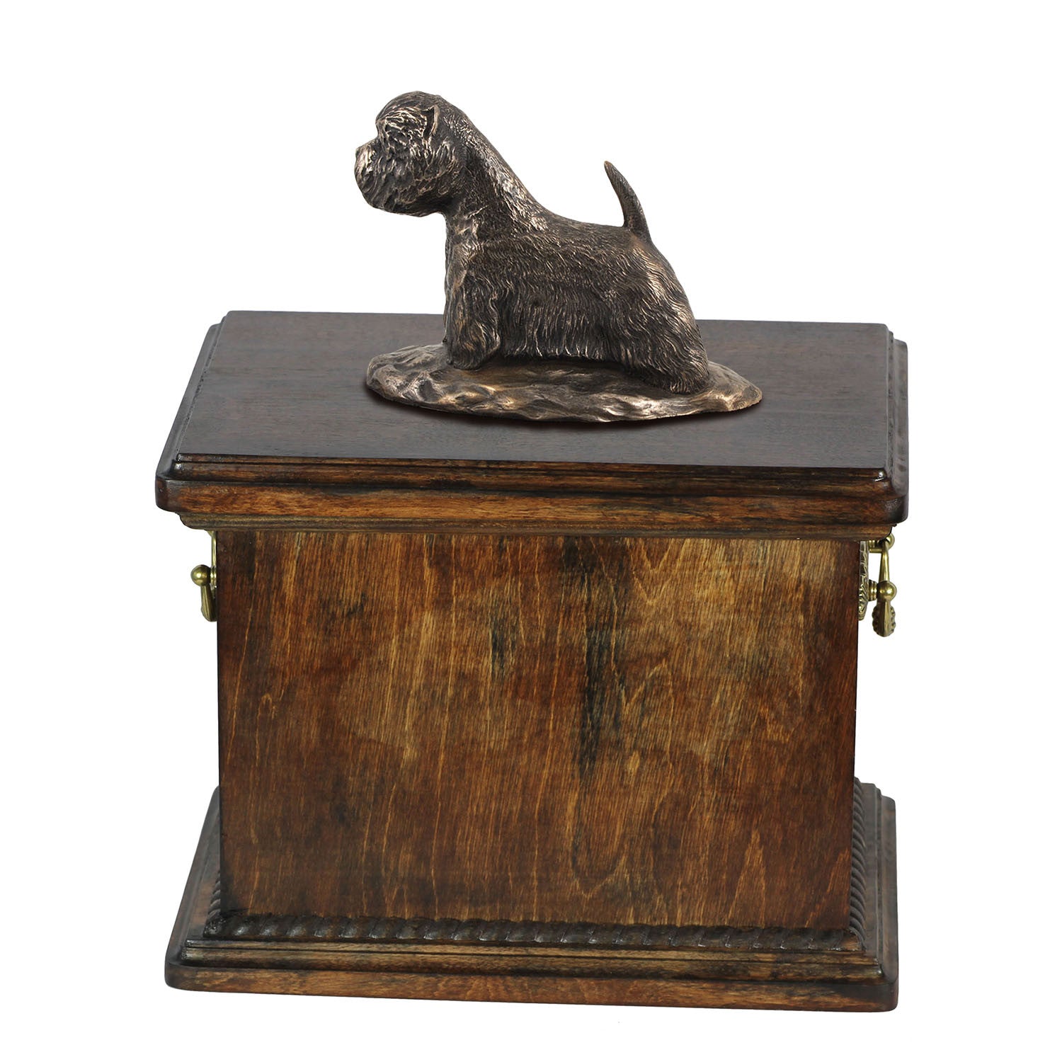 Solid Wood Casket White Terrier - Memorial Urn for Dog's ashes (53 ...