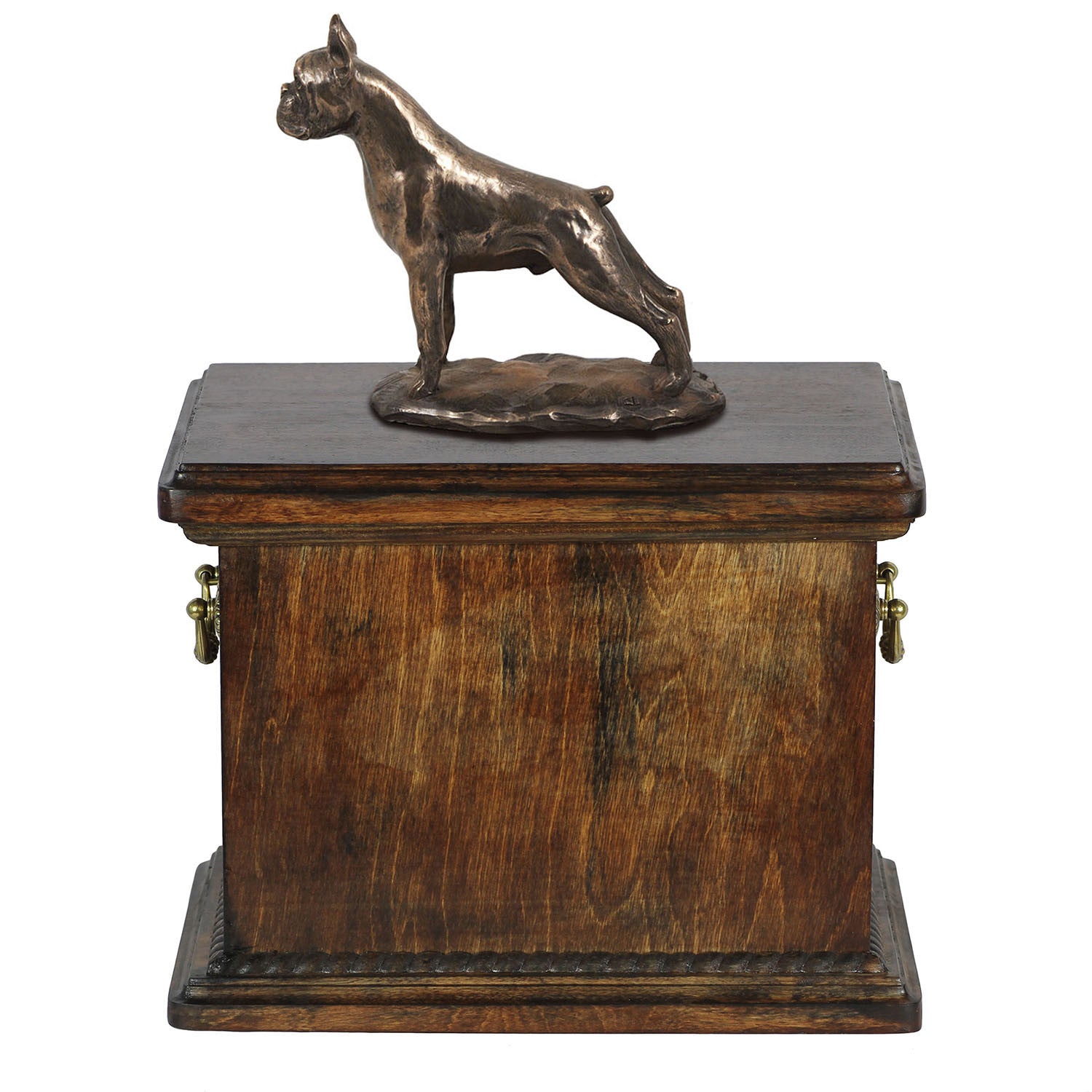 Solid Wood Casket Boxer croped Memorial Urn for Dog's ashes (10 ...