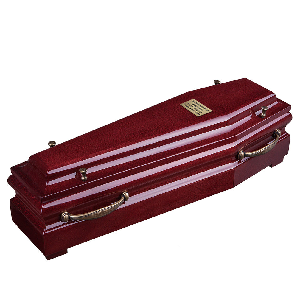 Beautiful Mahogany Wood Casket with Gold Cross and Handles (dn52a ...