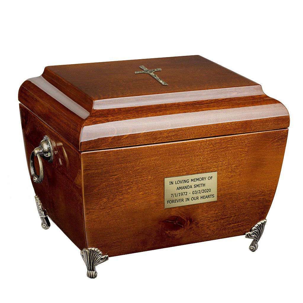 Urn With a Shelf For Souvenirs, Wooden Cremation Urn For Ashes ...